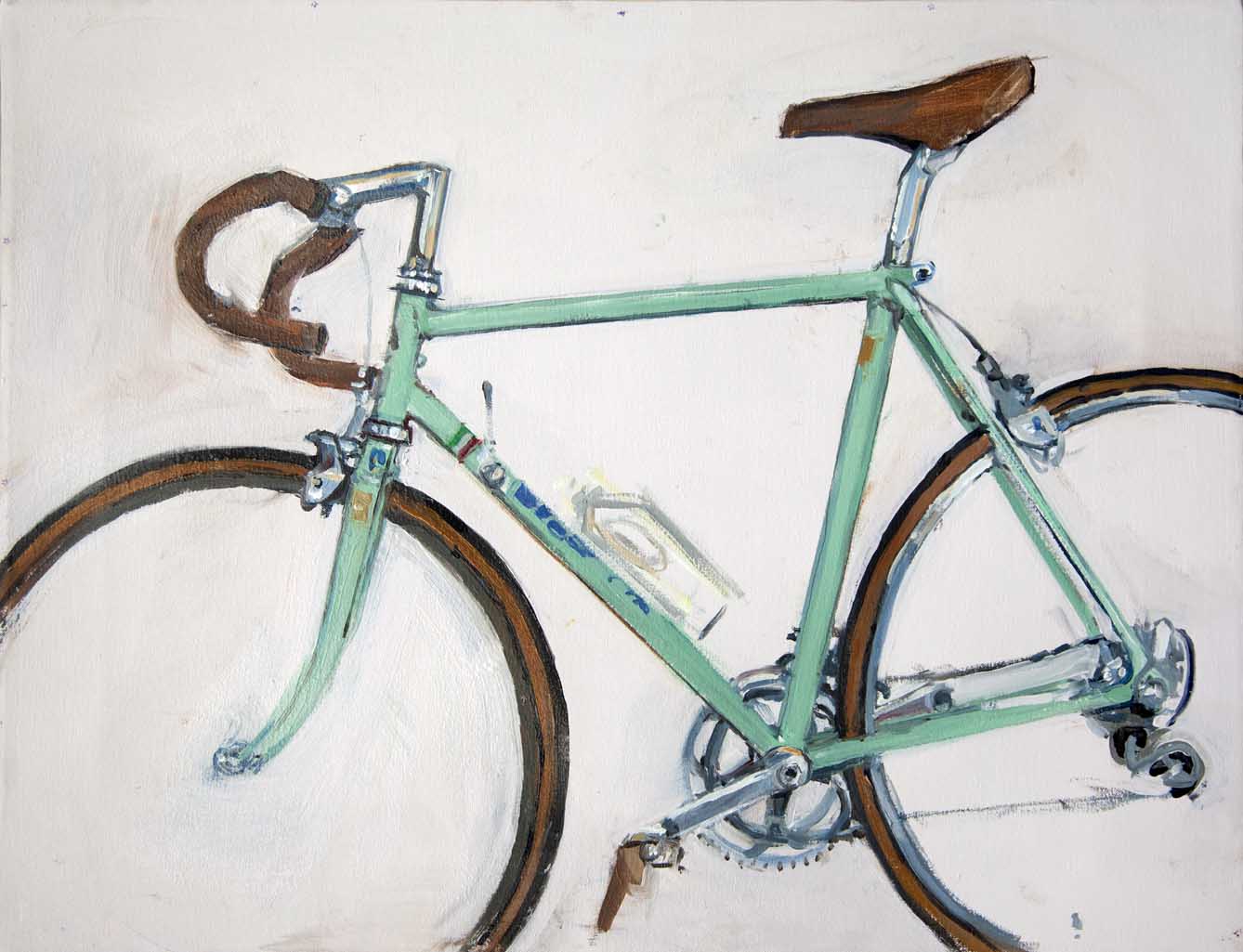 Dave's Bianchi 2 | Bicycle Paintings, Prints and Custom Bike Art Portraits