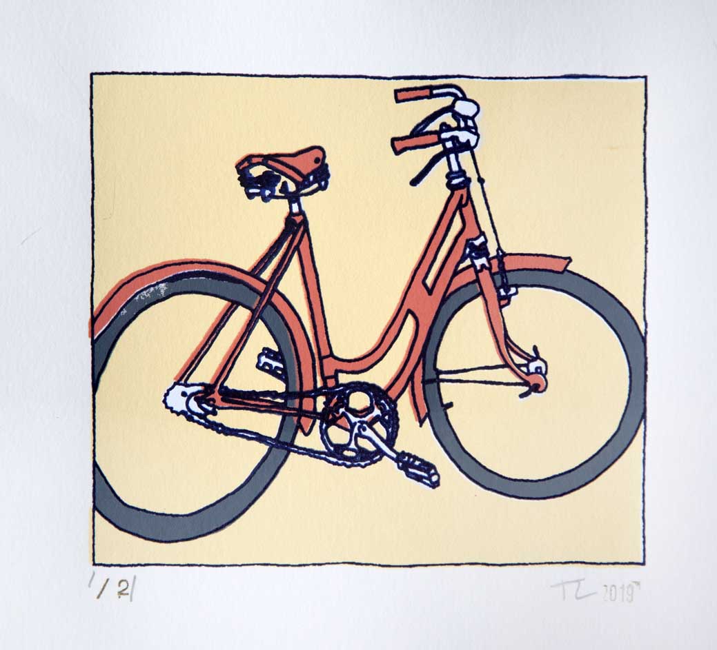 Flip Flop Print 3 | Bicycle Paintings, Prints and Custom Bike Art Portraits